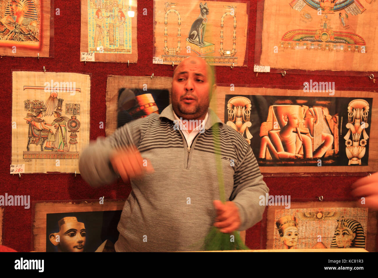 Luxor, Egypt, Papyrus, demonstration of production of papyrus, Papyrus ...