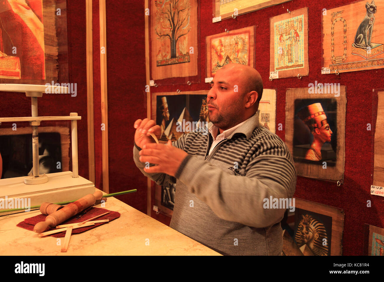 Luxor, Egypt, Papyrus, demonstration of production of papyrus, Papyrus ...