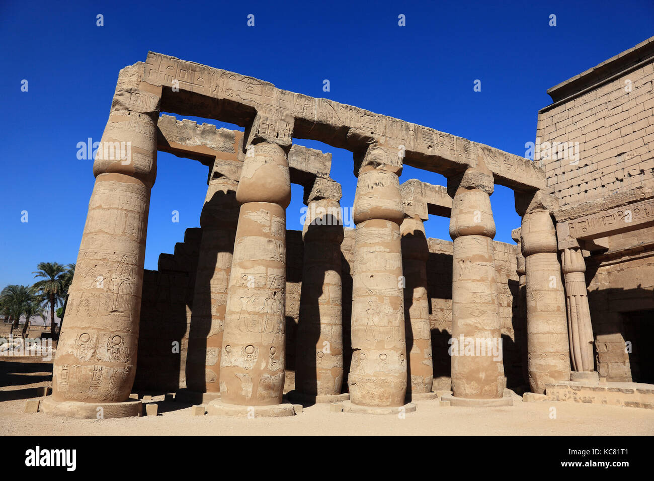 Luxor Temple, colonnade, Africa, Upper Egypt, UNESCO World-heritage ...