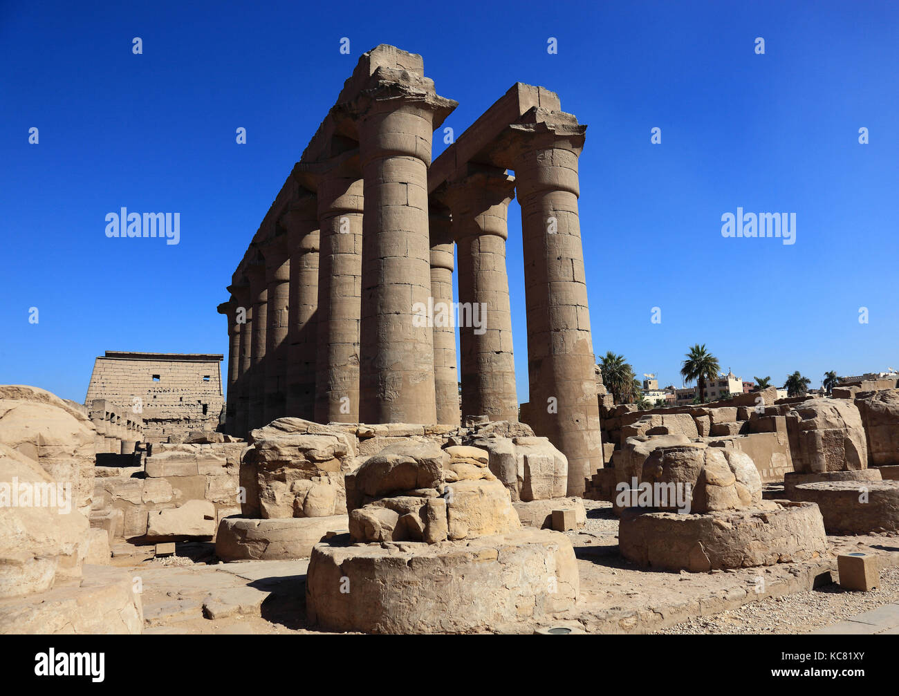 Temple of Luxor, columns in the temple complex, Africa, Upper Egypt ...
