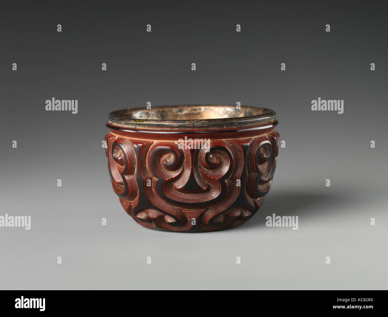 Guri lacquer cup, Yuan dynasty (1271–1368), 1271–1368, China, Carved ...