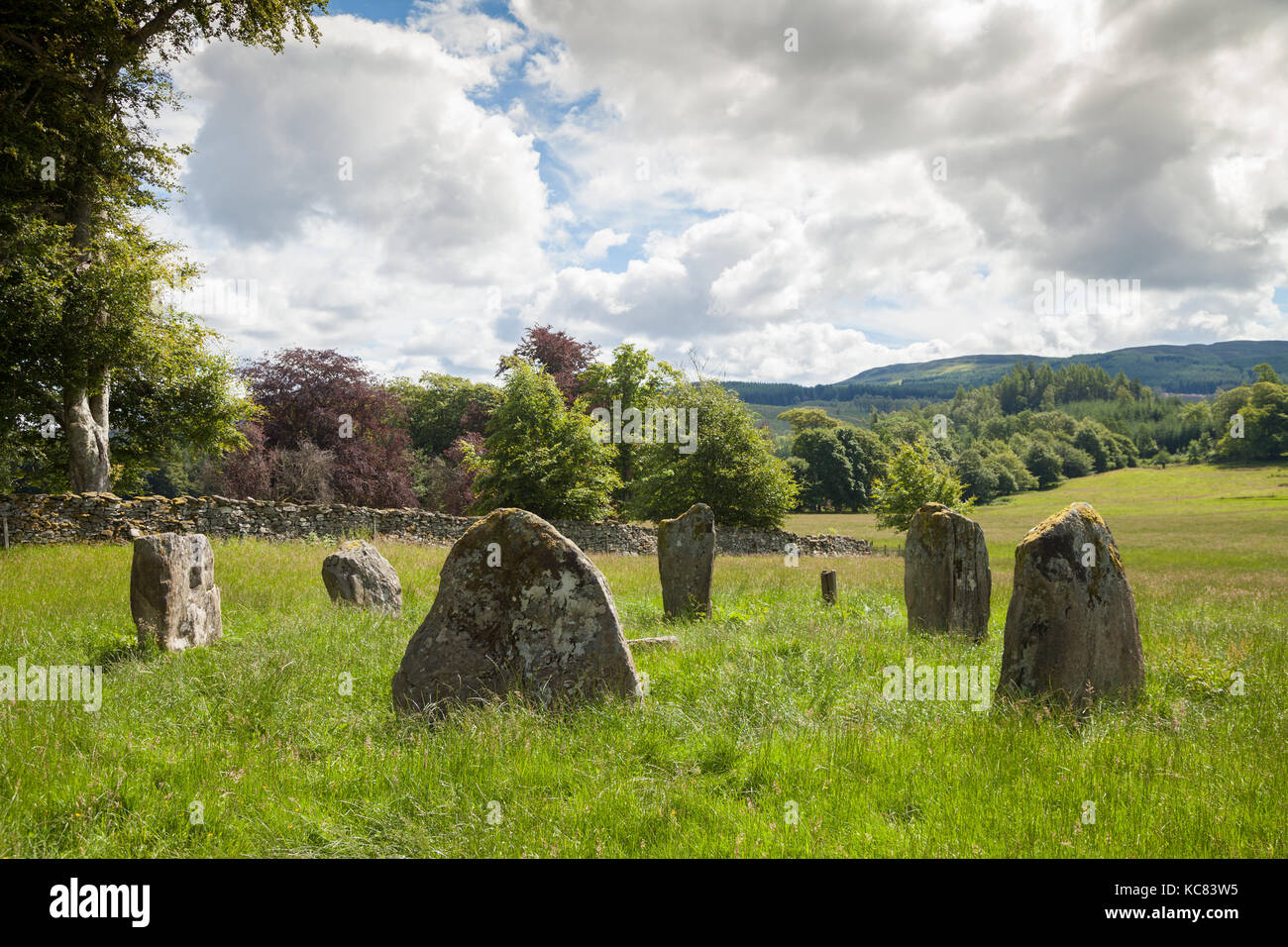 Kinnell Stone Circle near Killin Stirling Scotland Stock Photo - Alamy