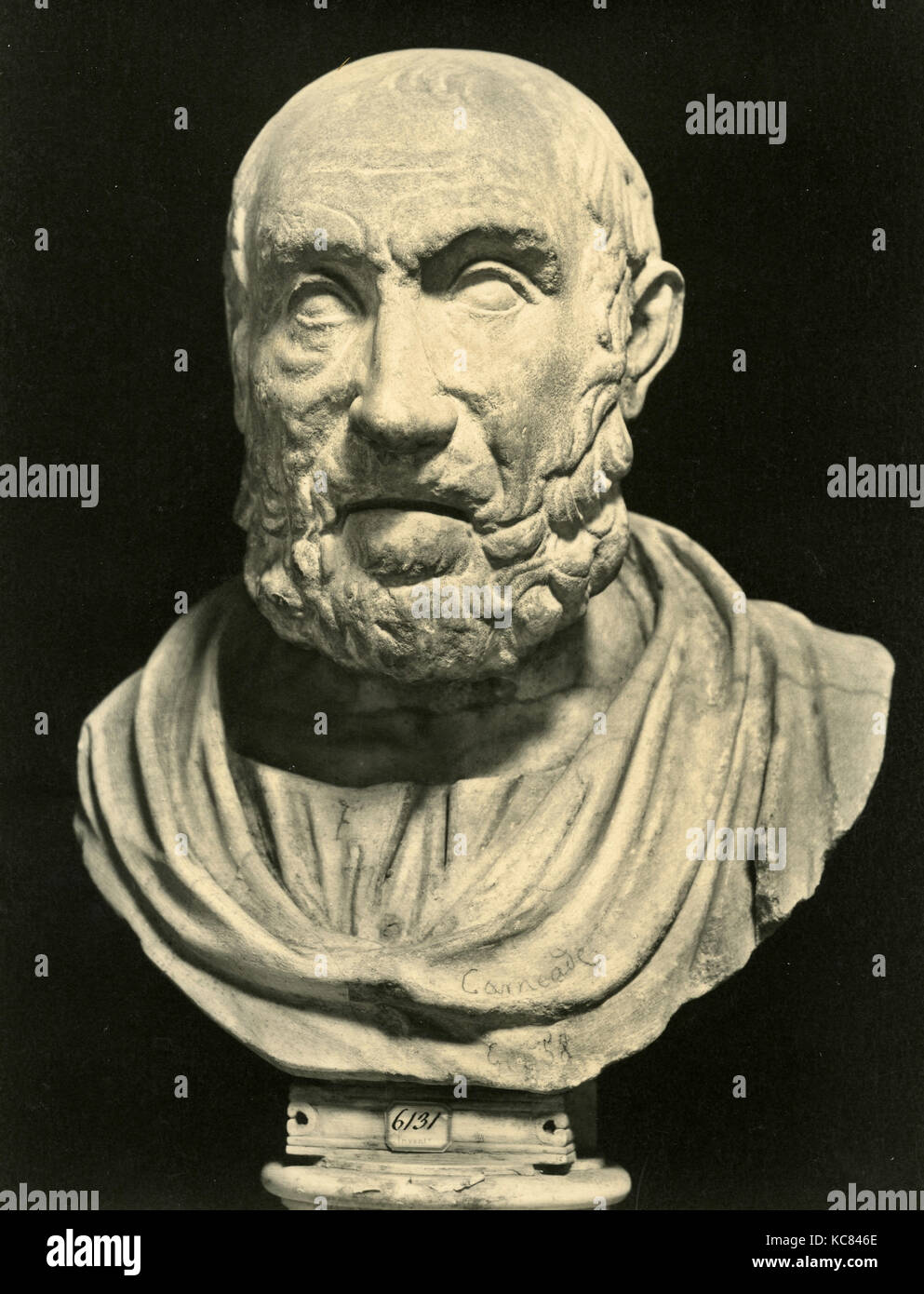 Greek philosopher Carneades, Marble statue Stock Photo - Alamy