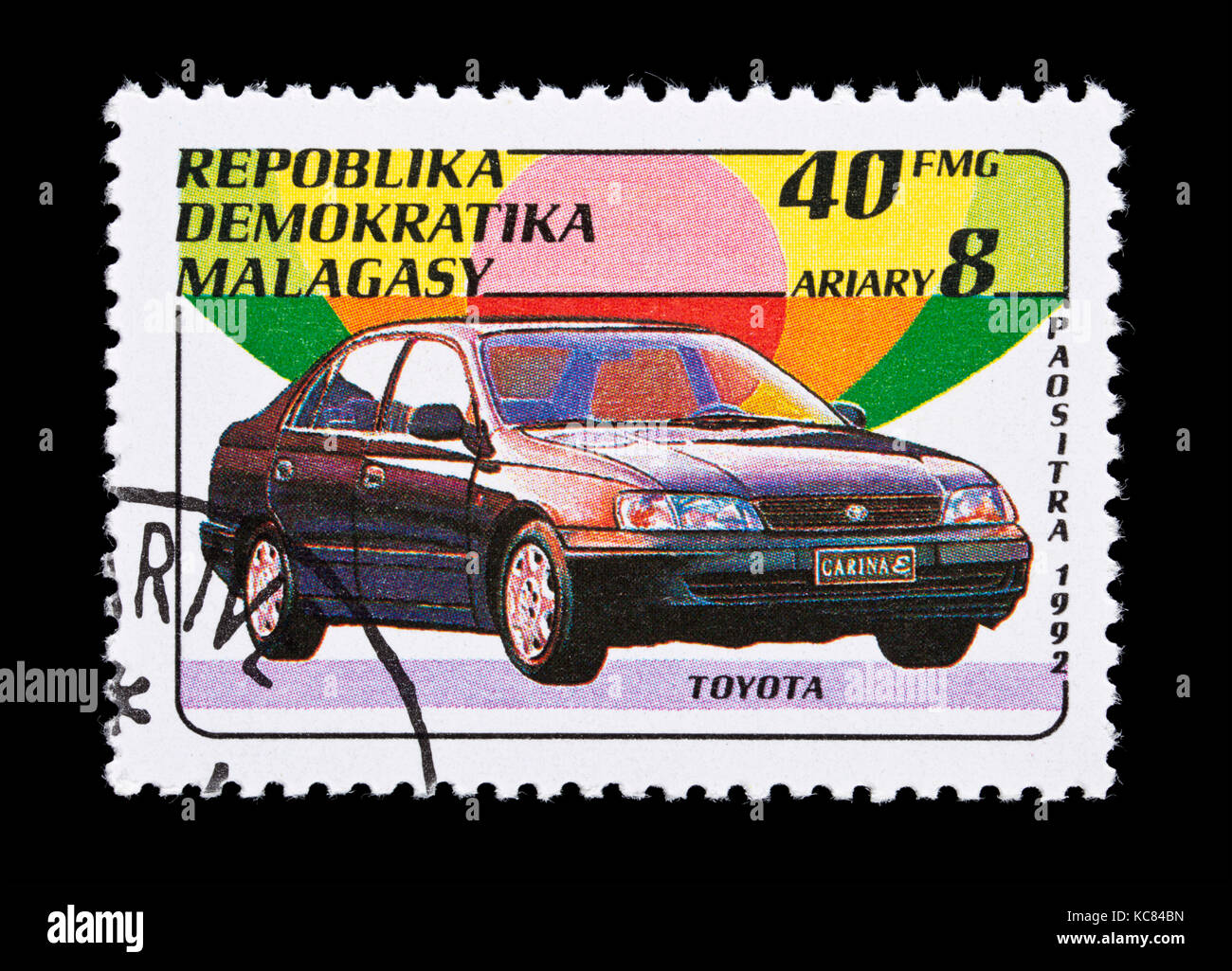 Postage stamp from Madagascar depicting a Toyota automobile Stock Photo ...