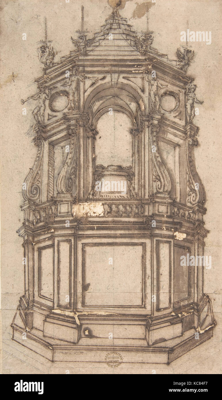 Catafalque for a Cardinal, Anonymous, Italian, Roman-Bolognese, 17th ...