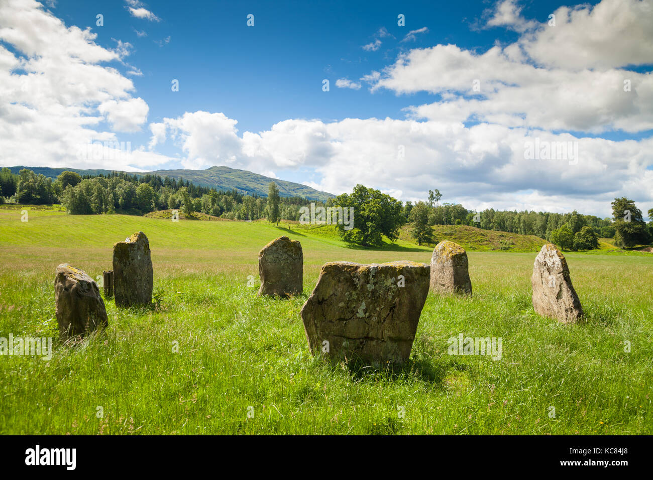 Kinnell Stone Circle near Killin Stirling Scotland Stock Photo - Alamy