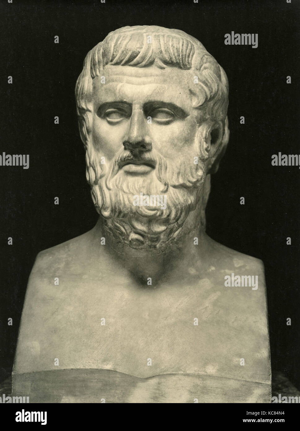 Greek tragedian Sophocles, Marble statue Stock Photo - Alamy