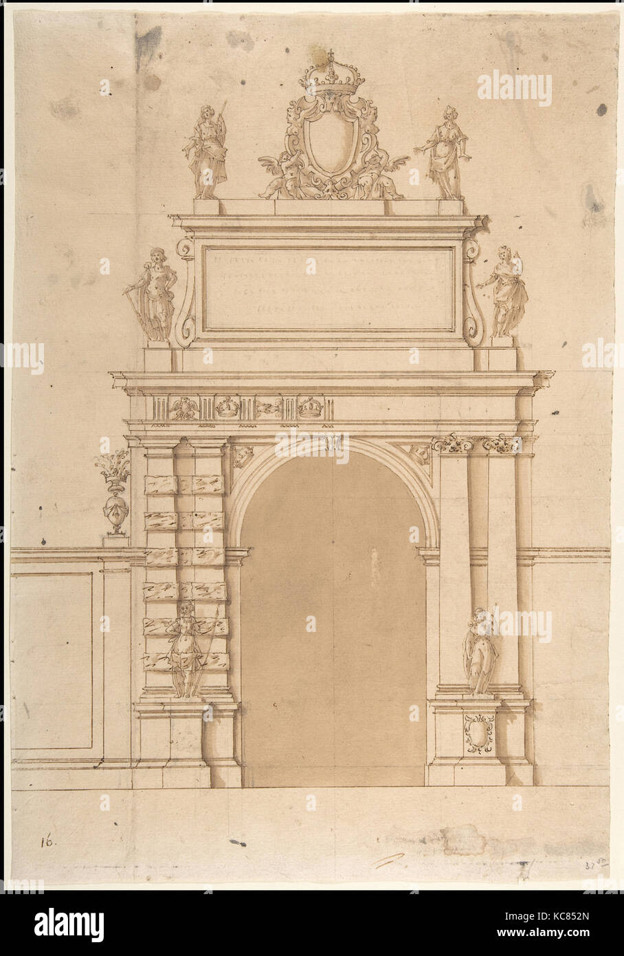Design for the Triumphal Arch at the Porta Ticinese in Milan, with the ...