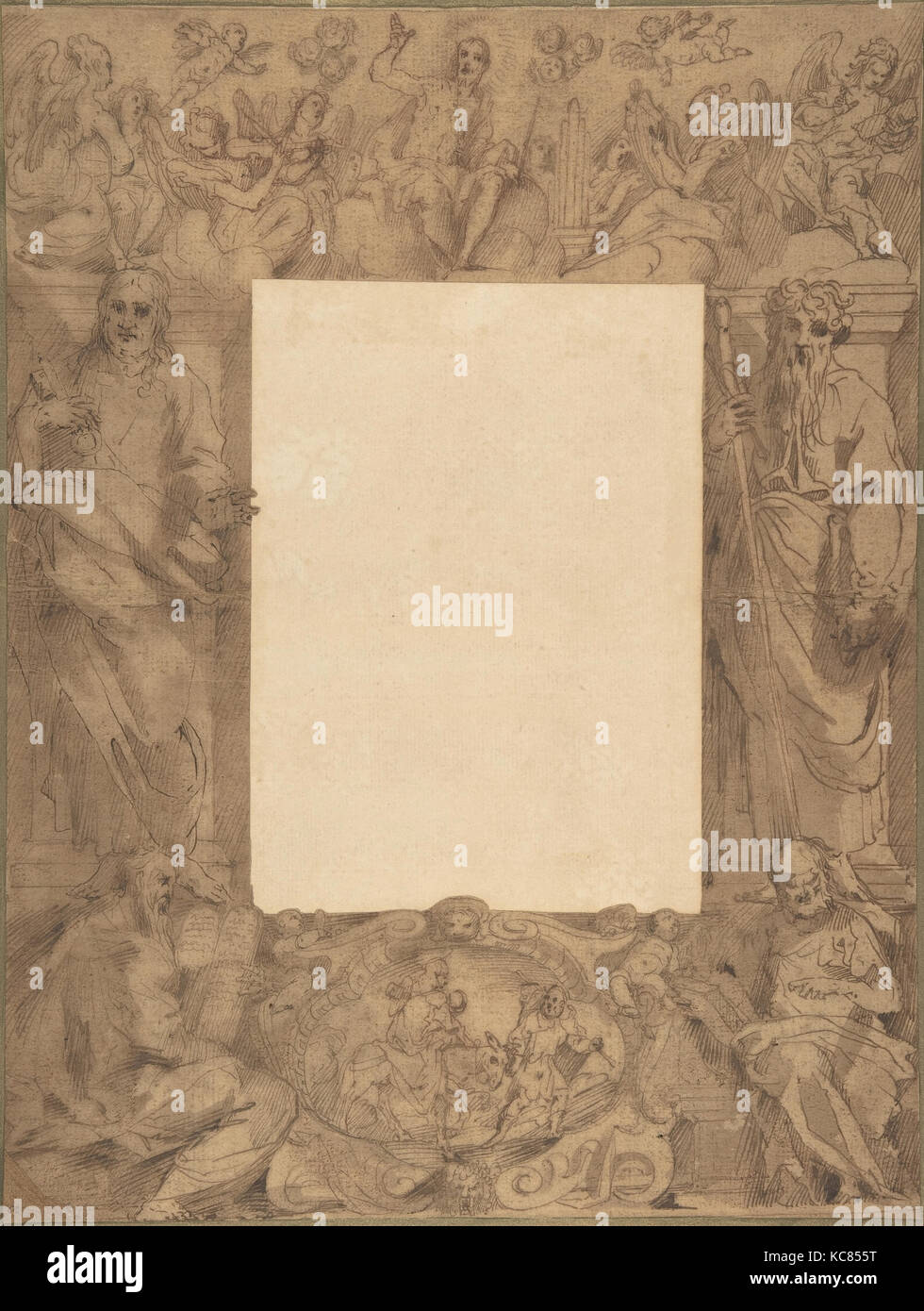 Border Design with Saints, Anonymous, Italian, 17th century Stock Photo ...