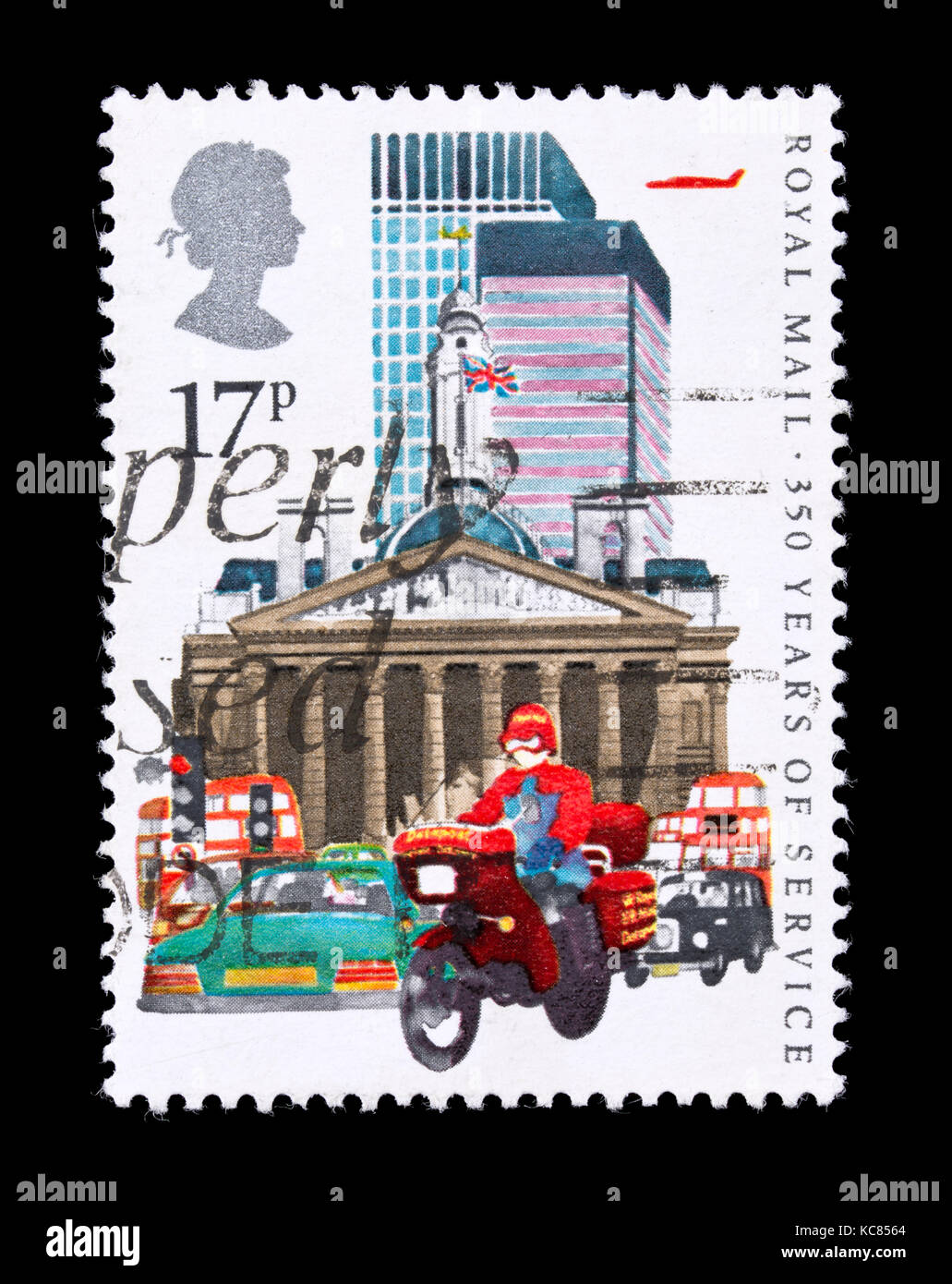 Postage stamp from Great Britain depicting a Royal Mail datapost ...