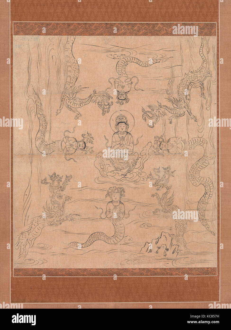 Sketch of an "Inviting Rain" Mandala, 請雨経曼荼羅図像, Heian period (794–1185 ...