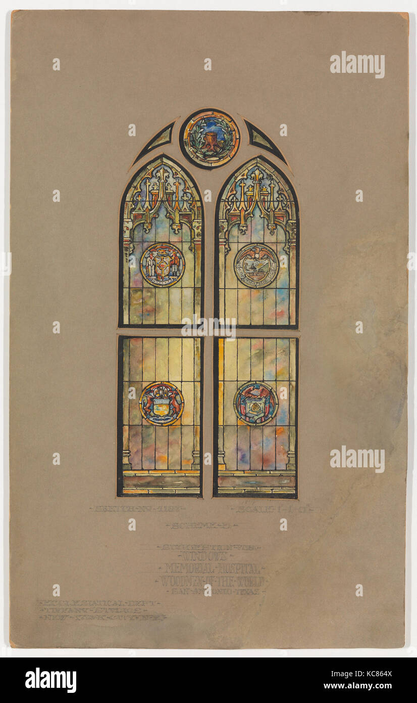 Design for double lancet window, Tiffany Studios, late 19th–early 20th ...