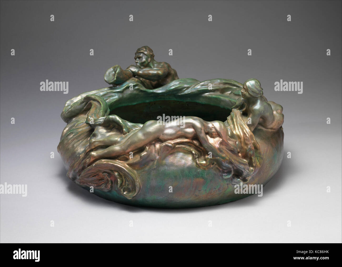 Sculptural bowl, 1900, Stoneware, 10 7/8 × 21 3/4 in. (27.6 × 55.2 cm ...