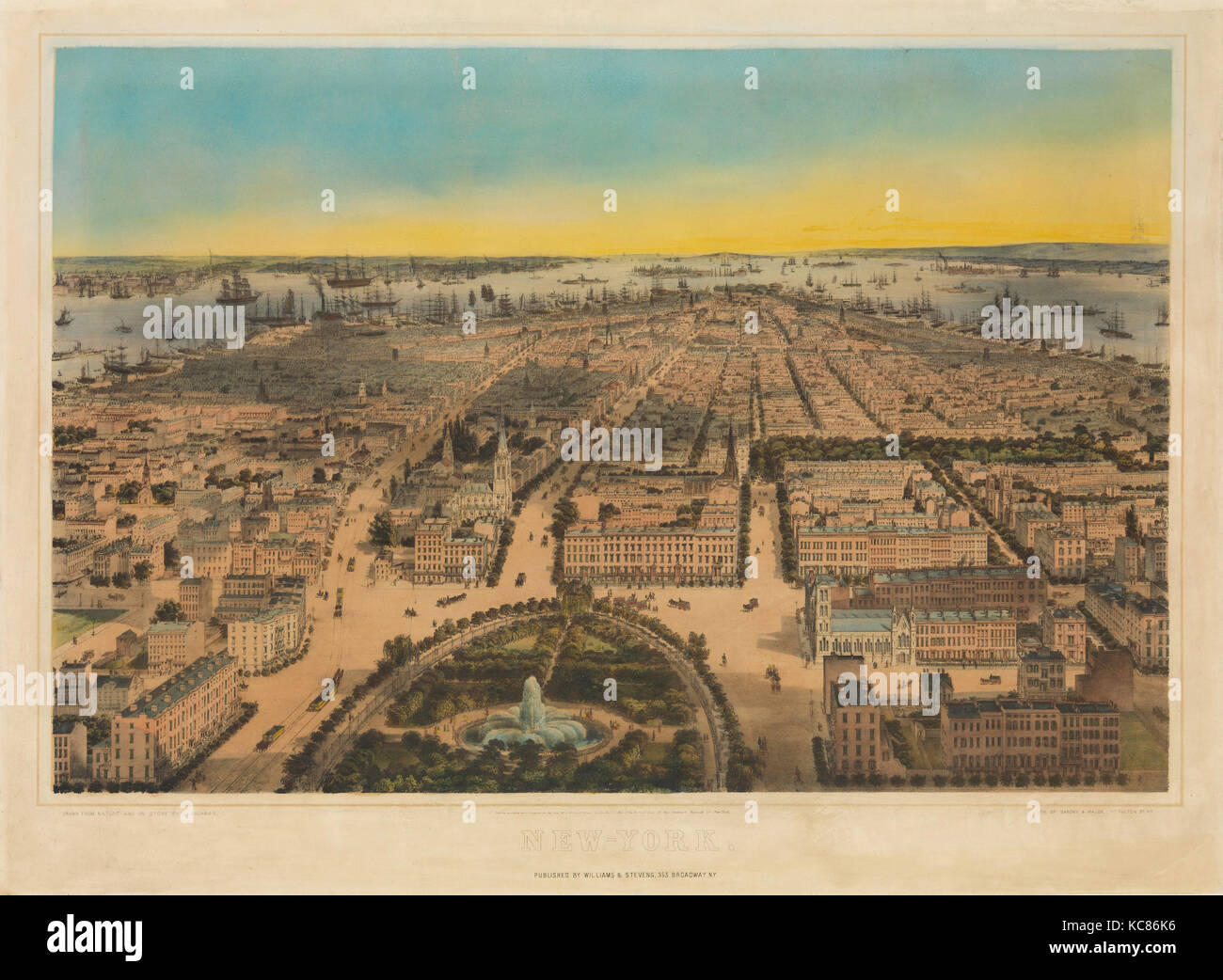Union Square, New York, 1849, Hand-colored lithograph, image: 18 11/16 ...