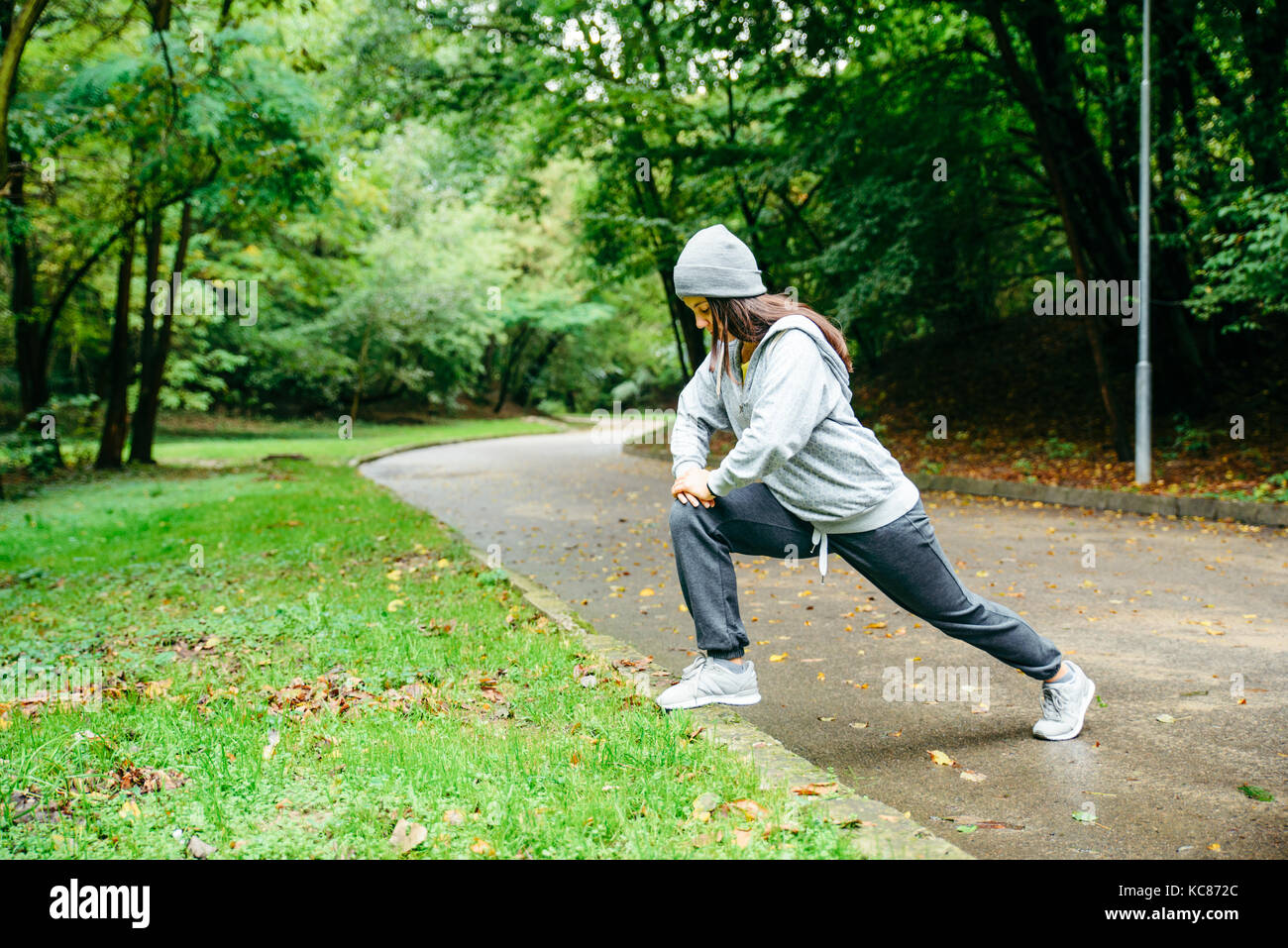 Female wind stretching hi-res stock photography and images - Alamy