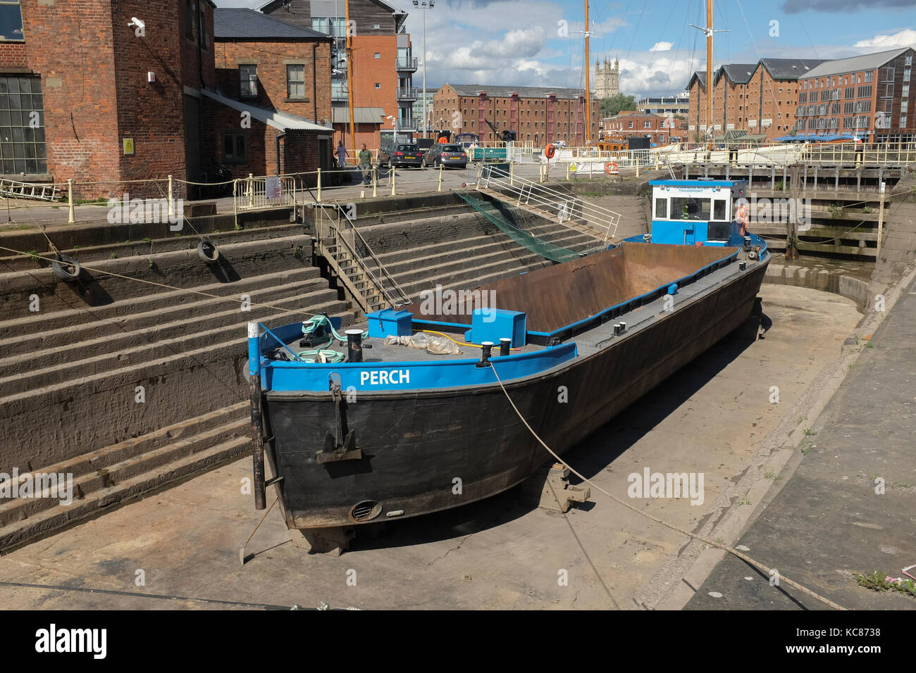 Thompson River Transport motorised barge "Perch" in drydock at ...