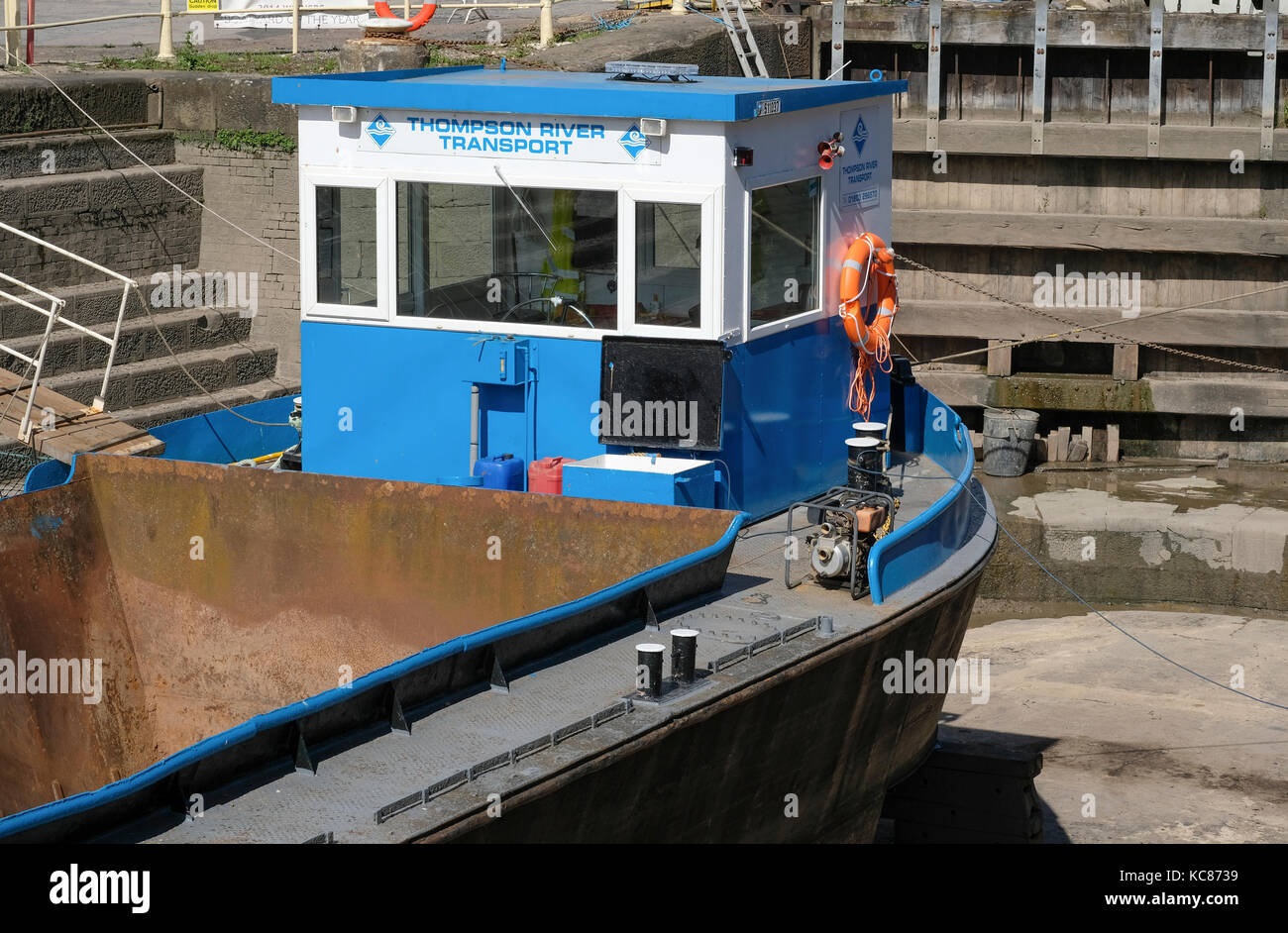 Thompson River Transport motorised barge "Perch" in drydock at ...