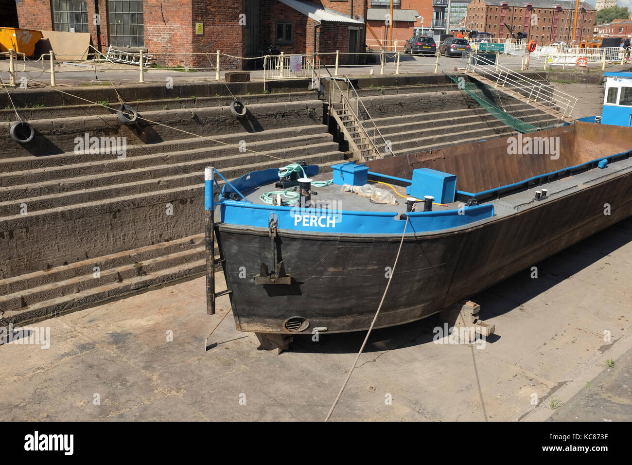 Thompson River Transport motorised barge "Perch" in drydock at ...