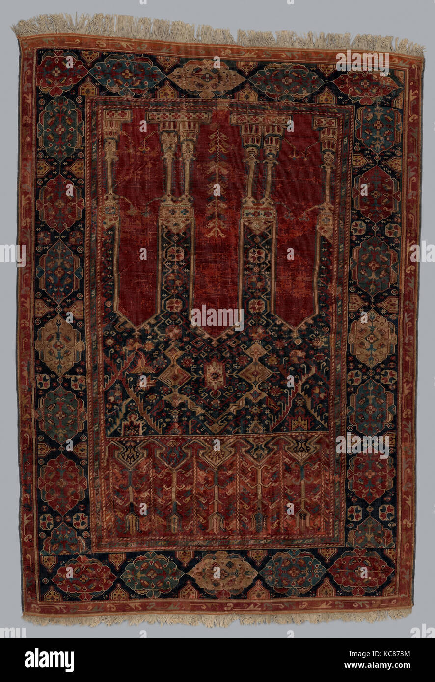 Prayer Rug with Coupled Columns, early 18th century Stock Photo - Alamy