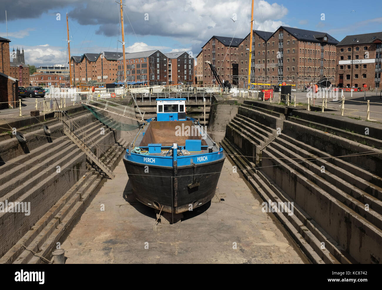 Thompson River Transport motorised barge "Perch" in drydock at ...