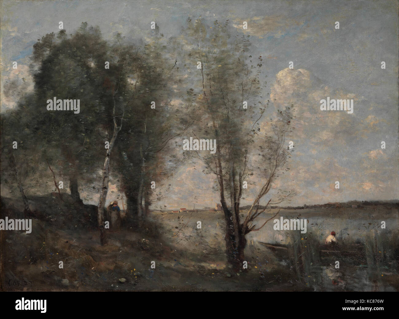 Boatman among the Reeds, ca. 1865, Oil on canvas, 23 1/2 x 32 in. (59.7 ...