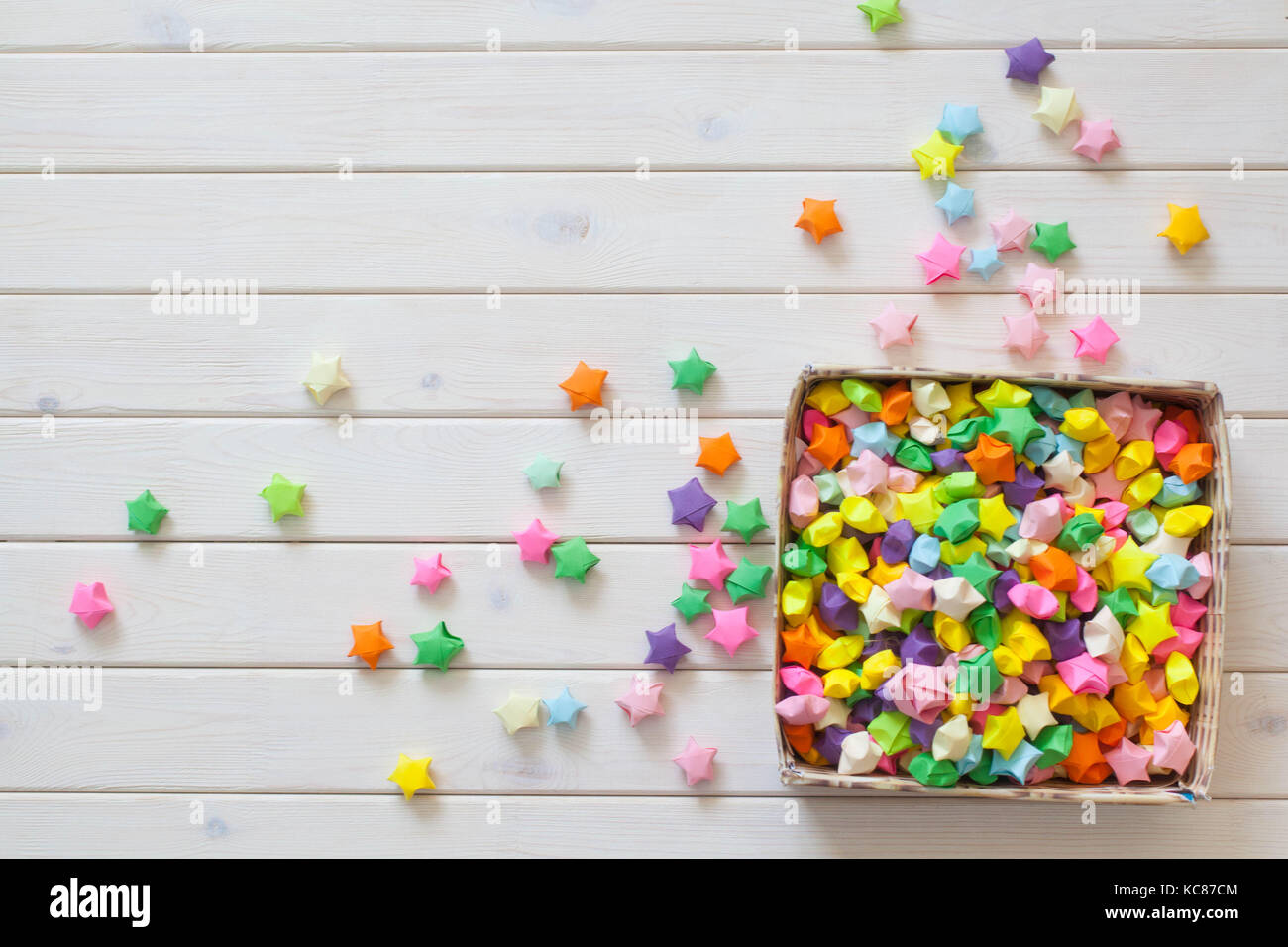 Origami stars background Stock Photo - Alamy