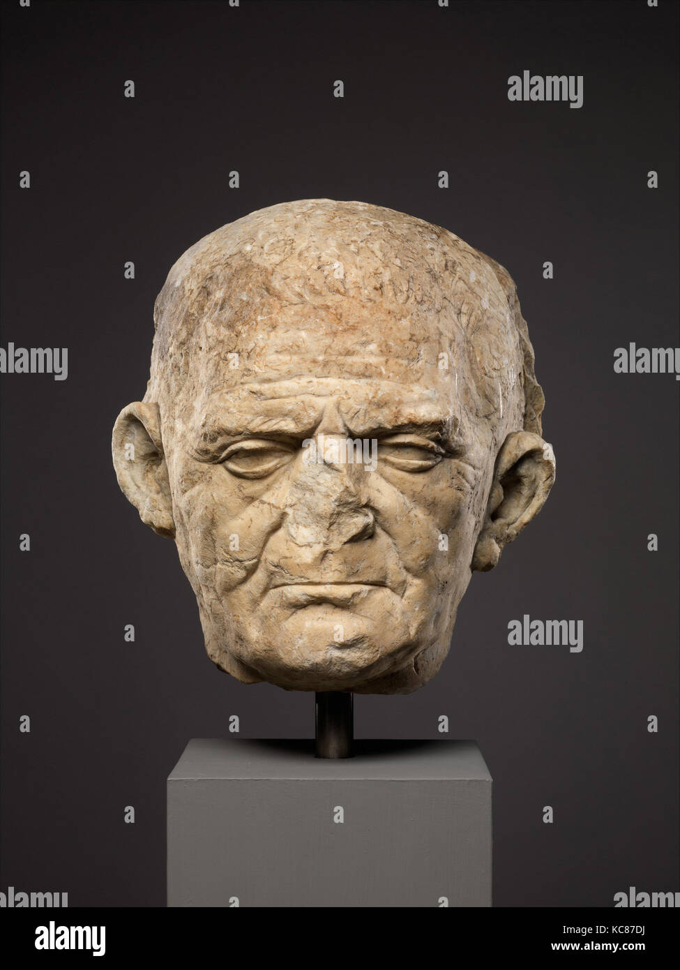 Marble portrait of a man from a funerary relief, late 1st century B.C ...