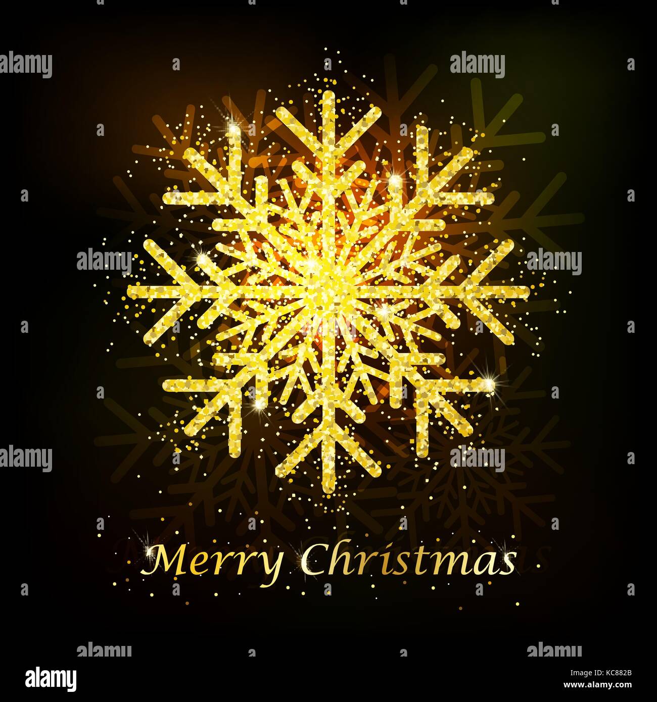 Golden glitter gorgeous snowflake. Luxurious christmas design element ...