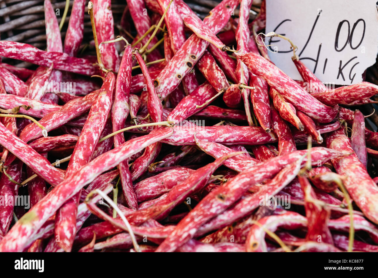 Fresh red beans in street market Stock Photo - Alamy