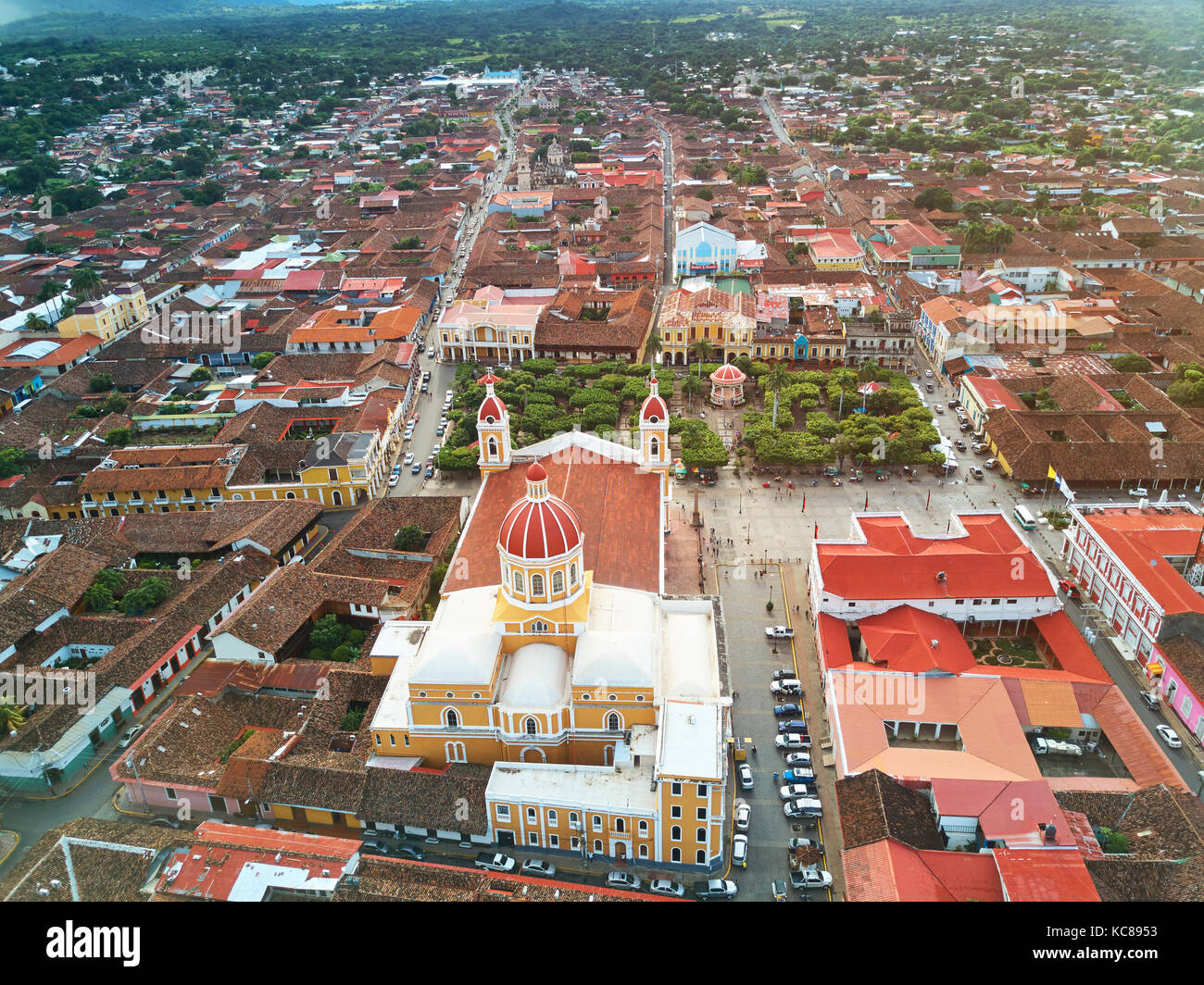 Drone view on spanish town hi-res stock photography and images - Alamy