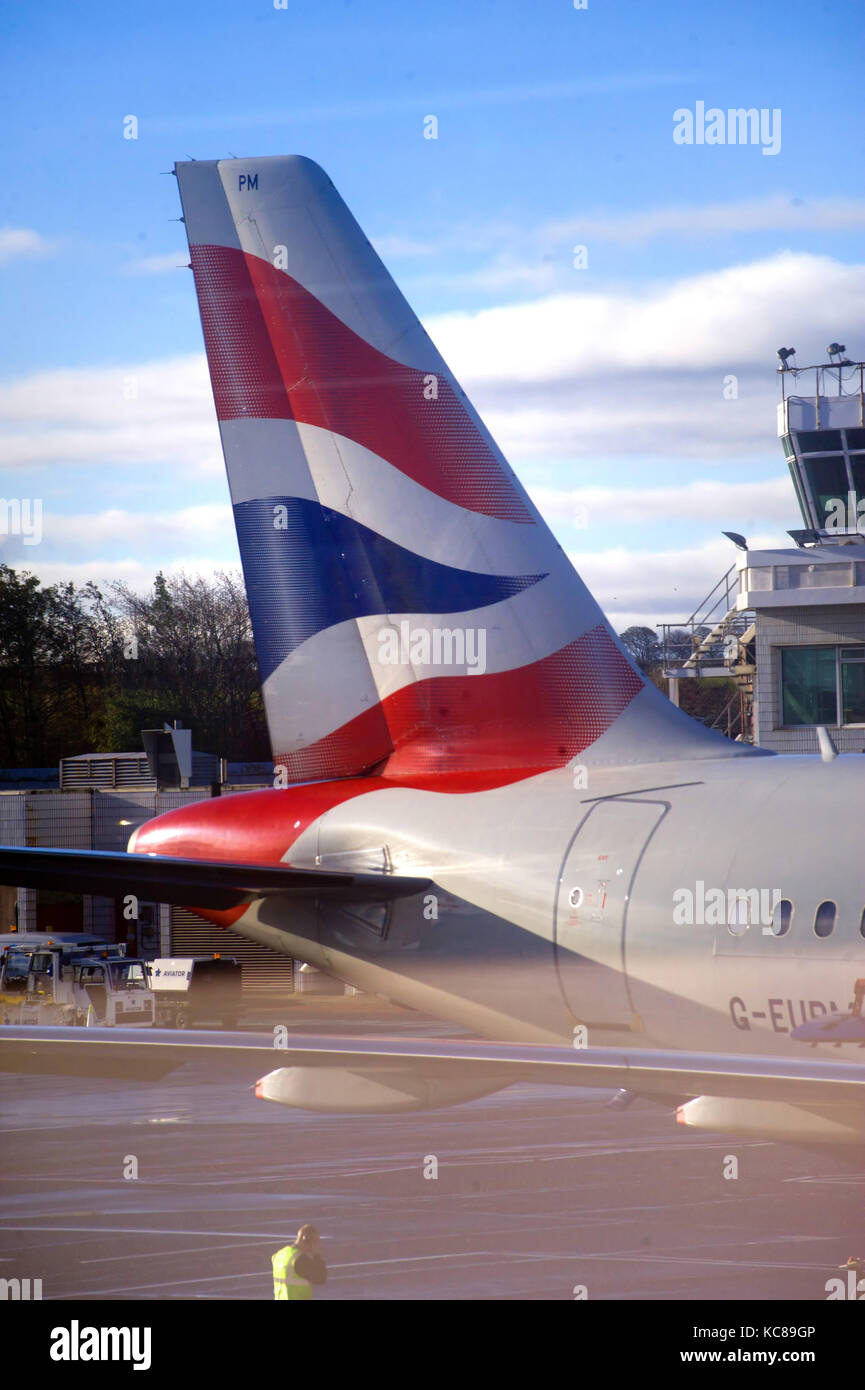 British Airways jet at Newcastle International Airport, Tyne and Wear ...