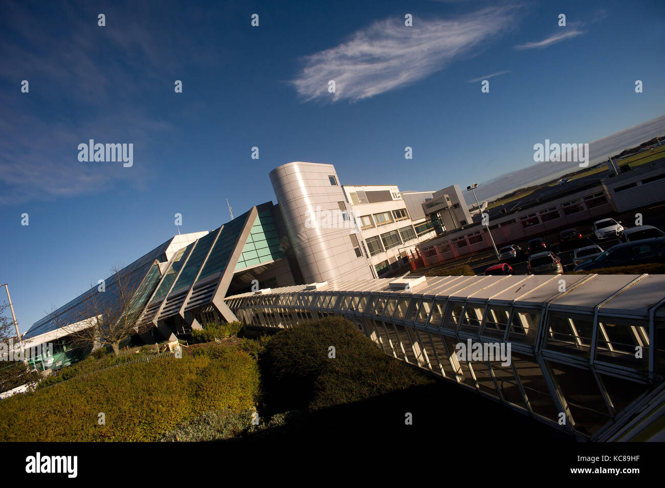 Modern terminal building at Newcastle International Airport terminal ...