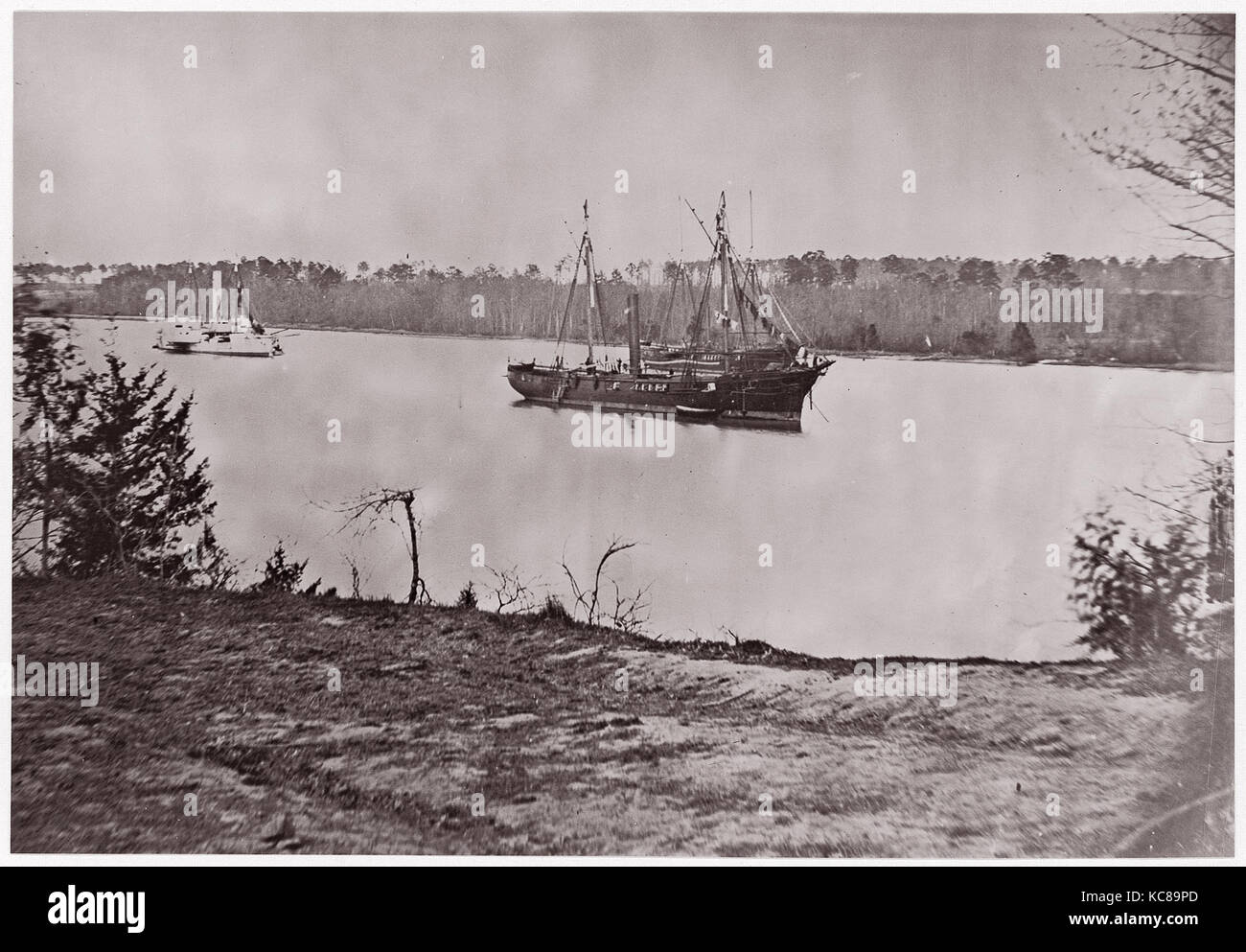U.S. Gunboat 'Mendota', James River, 1861–65, Albumen silver print from ...