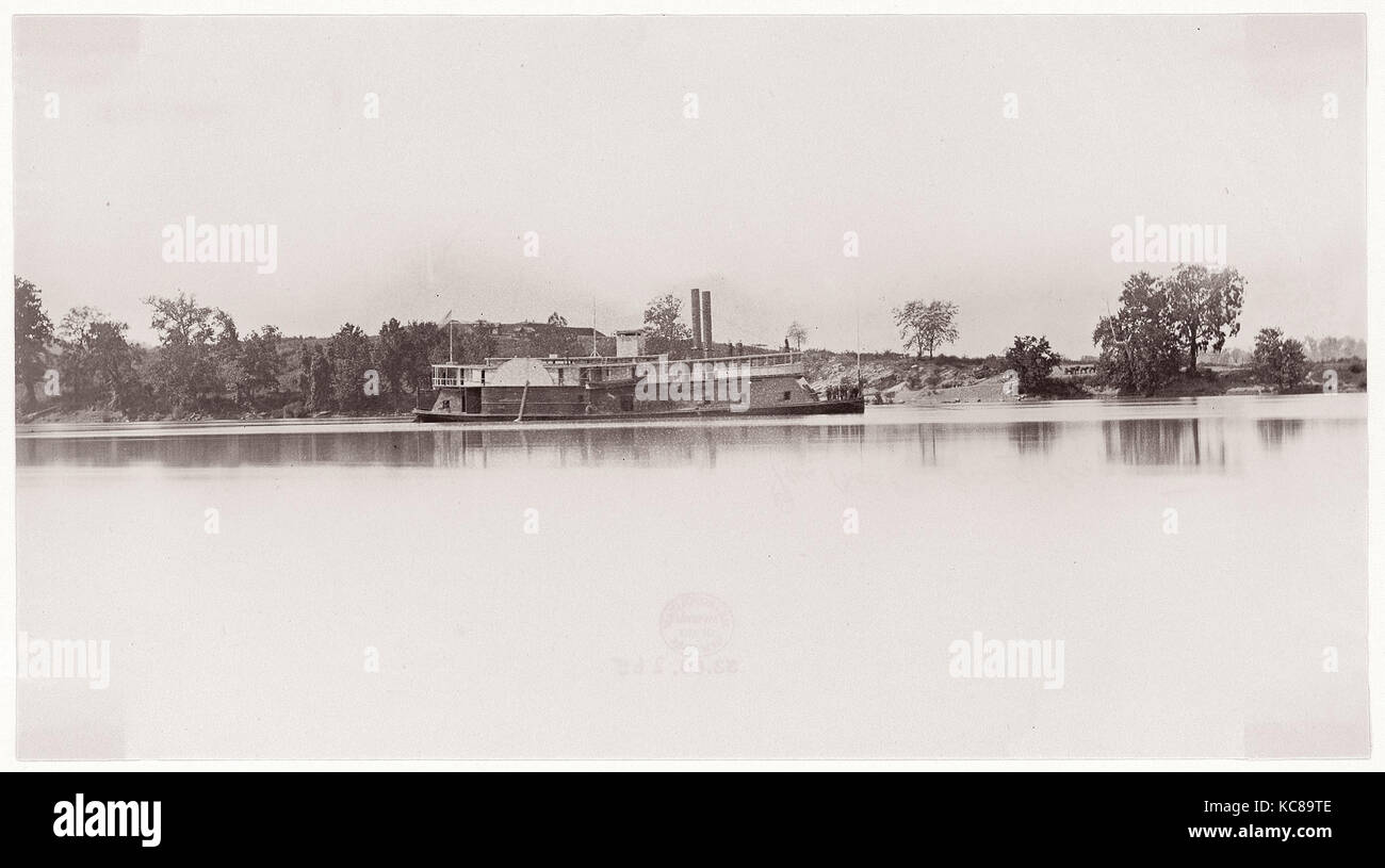 U.S. Gunboat at Kingston Gap, 1861–65, Albumen silver print from glass ...