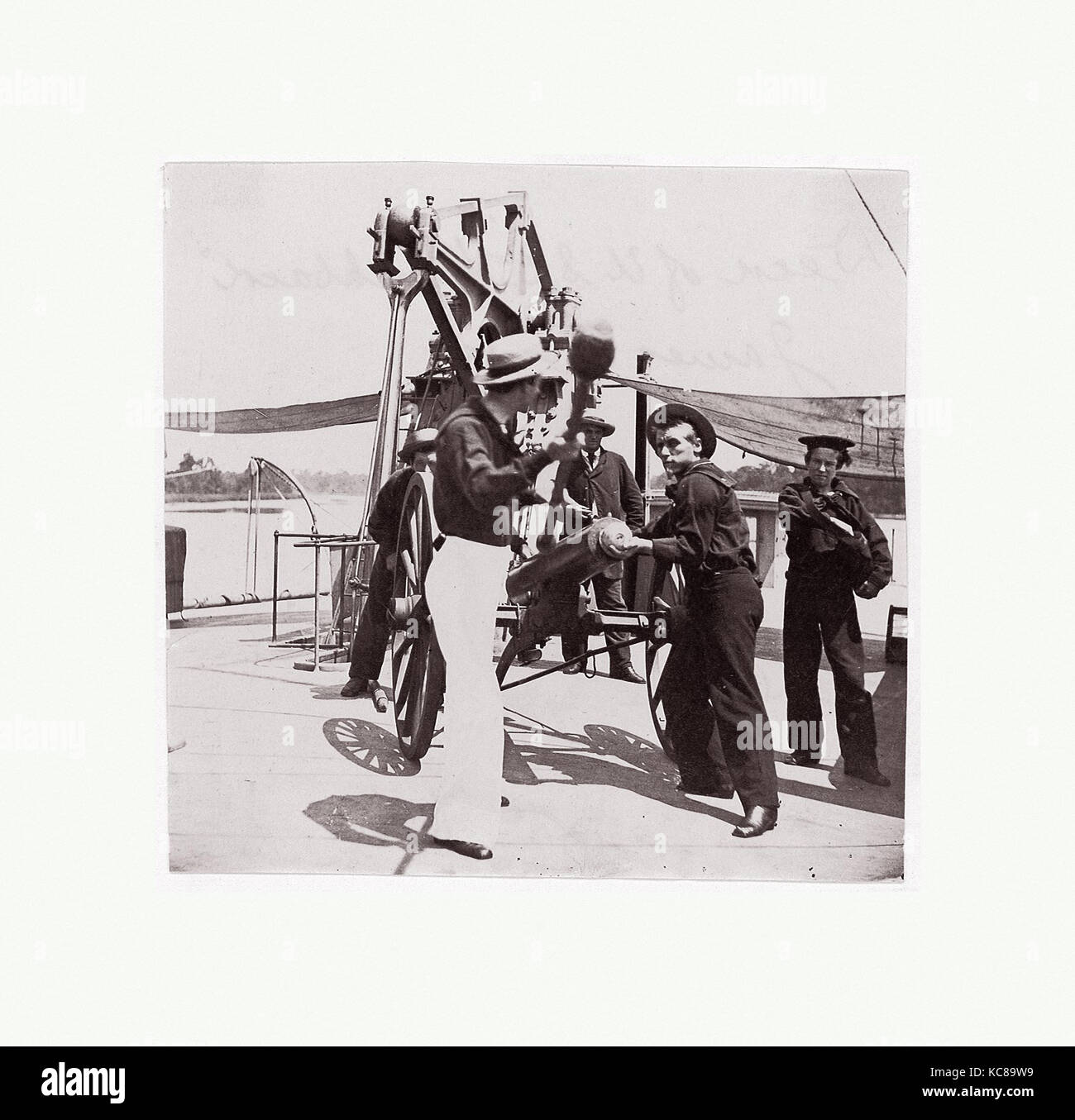 Officers of U.S.S. Hunchback, 1861–65, Albumen silver print from glass ...