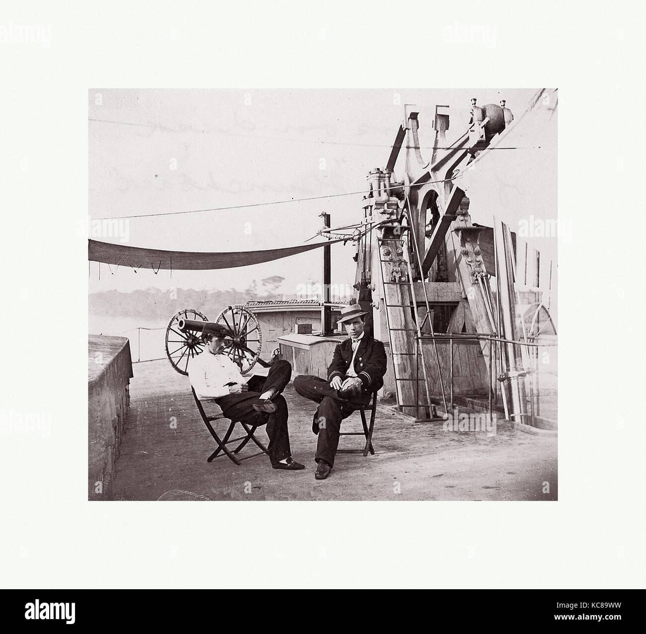 Officers of U.S.S. Hunchback, 1861–65, Albumen silver print from glass ...