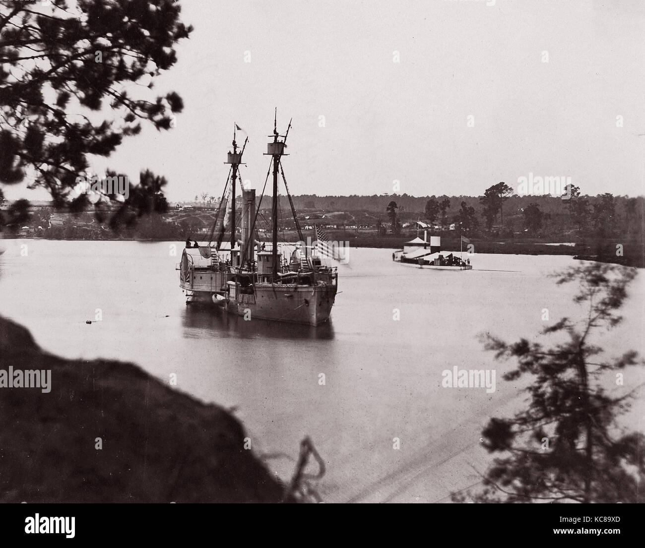 U.S. Monitor "Saugus" and Gunboat "Mendota", Appomattox River, 1861–65 ...