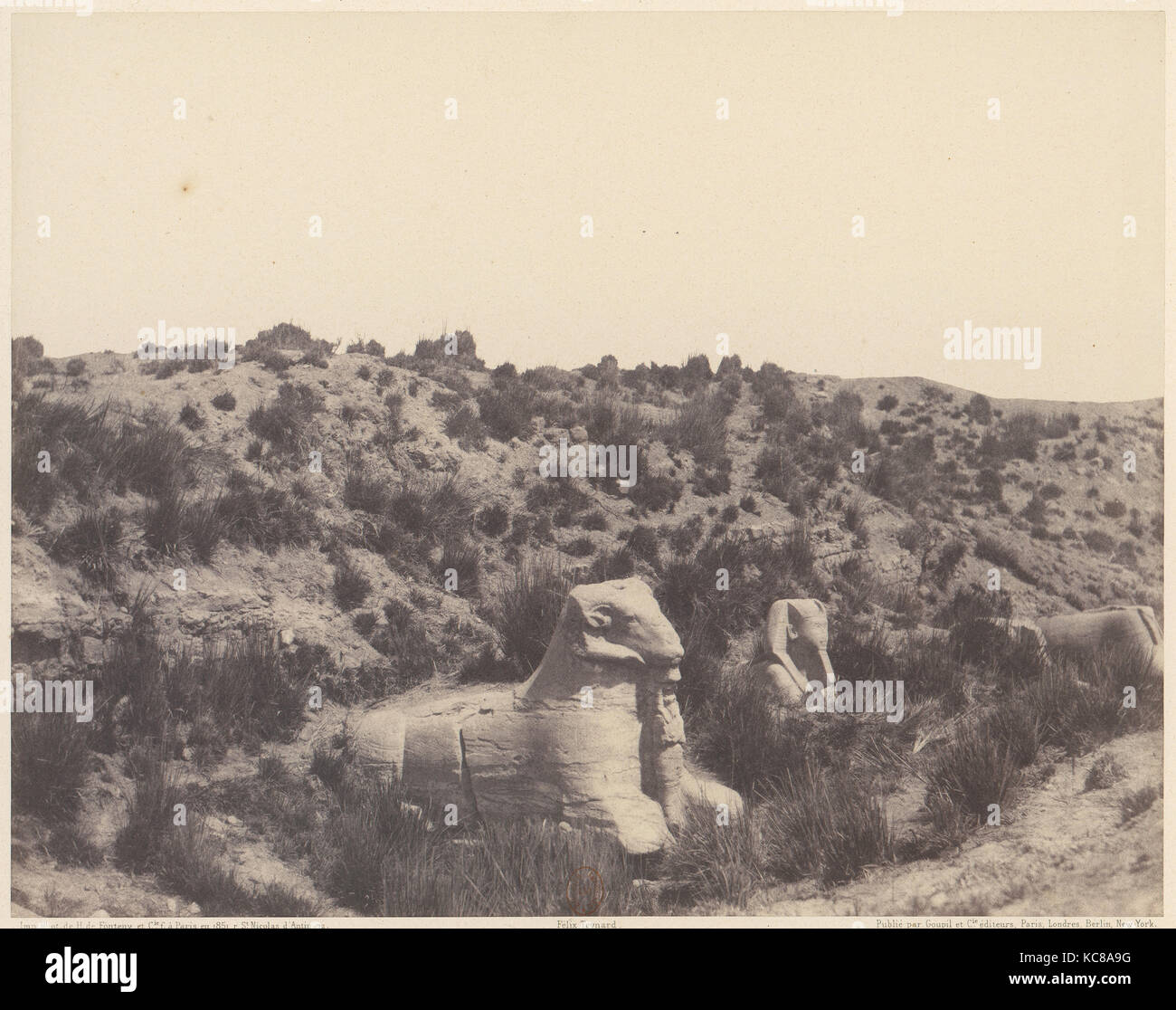 Karnak (Thèbes), Sphinx a Tête Humaine et a Tête de Bélier, en Y, Félix ...