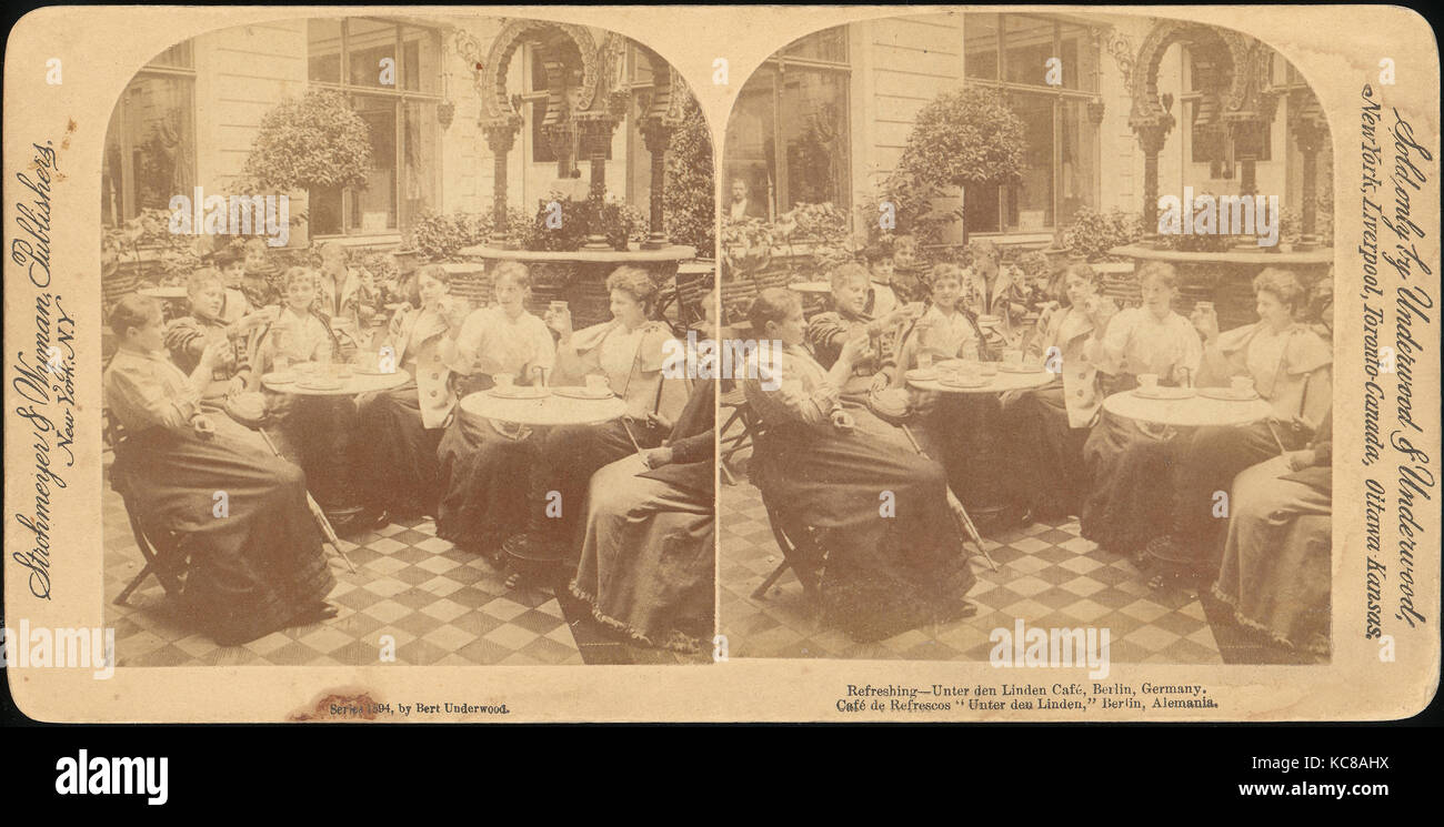 Group of 4 Stereograph Views of Berlin Beer Gardens, Bert Underwood ...