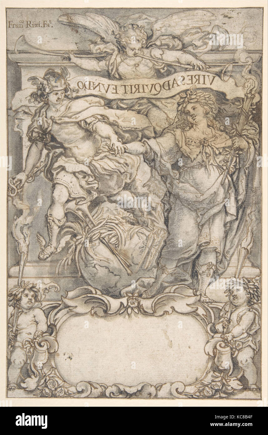 Design for a Frontispiece: Mercury and Fame, Francisco Rizi de Guevara ...