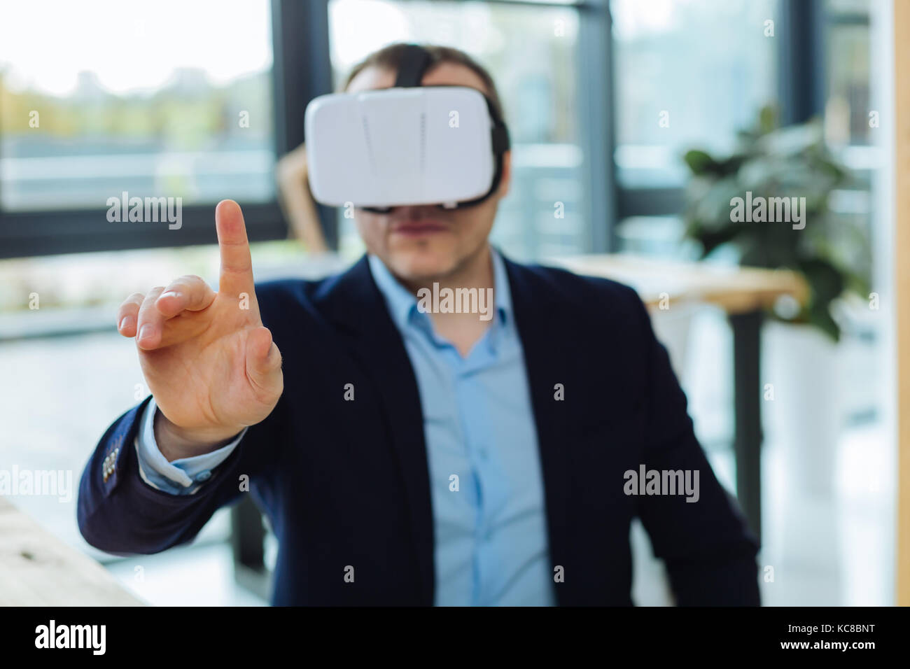 Selective focus of a male finger Stock Photo - Alamy