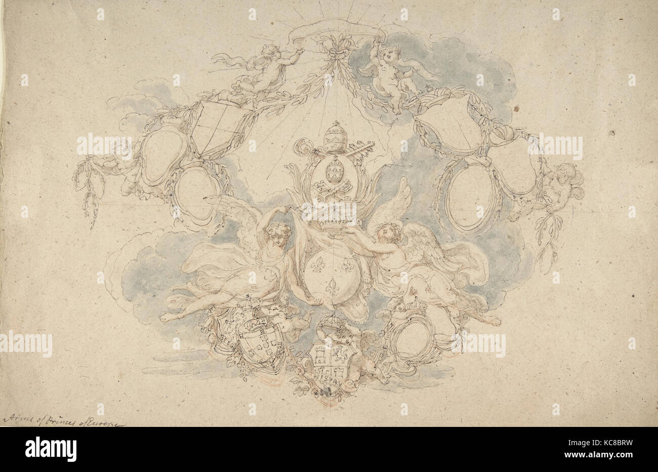 Design of the arms of the princes of Europe, Edward Francis Burney ...