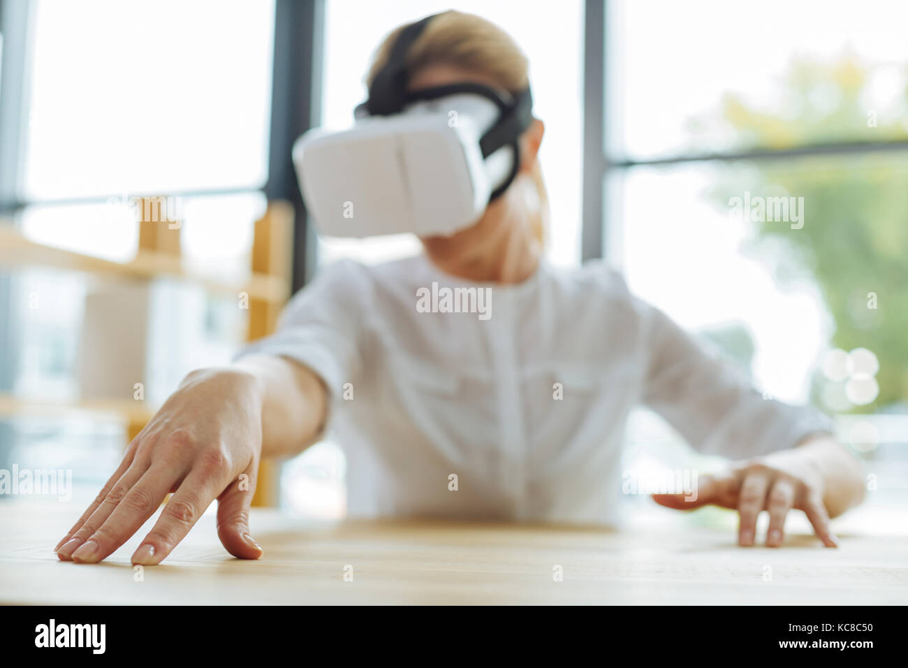Selective focus of a female hand Stock Photo - Alamy
