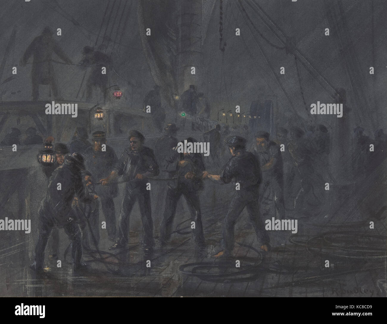 A Night Scene. The Cable Entangled and Nearly Broken, July 18th, 1866 ...