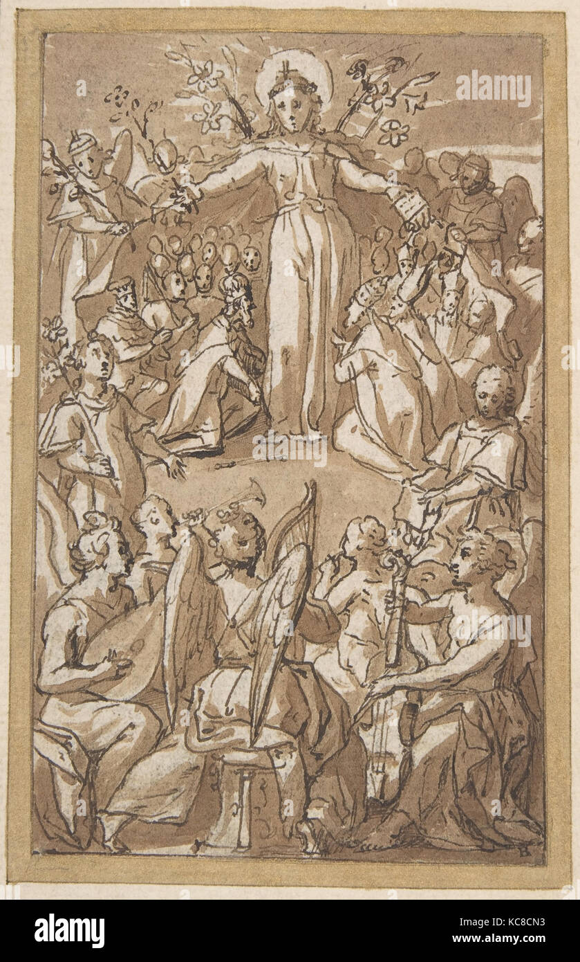 The Virgin Surrounded by Angels and Representatives of Secular and ...