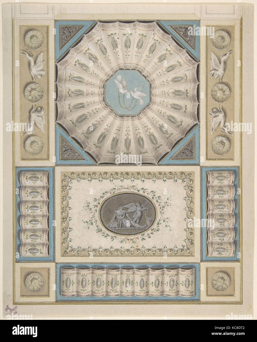 Design for Ceiling Decoration in Neoclassical Style, Anonymous, Italian ...