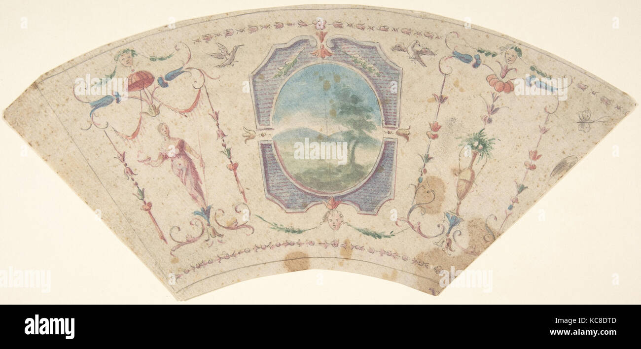 Semi-Circular Design with Grotesques and a Central Medaillon containing ...