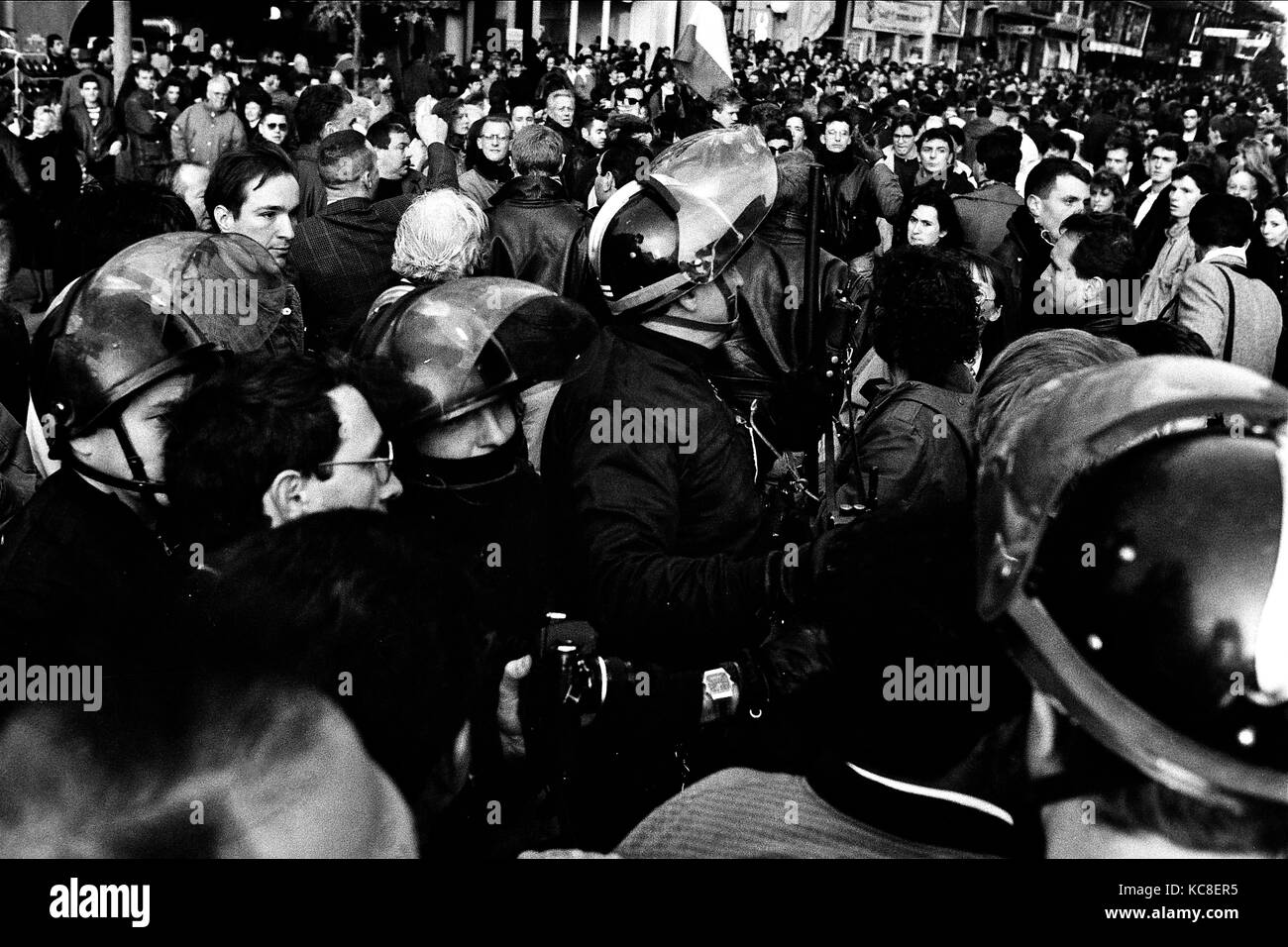 French National Front holds rally in Lyon to protest against the ...