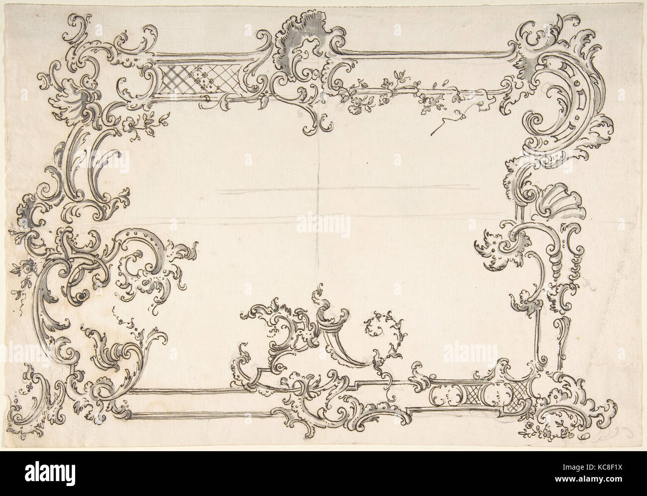 Rococo Design for a Frame, Anonymous, Italian, 18th century Stock Photo ...