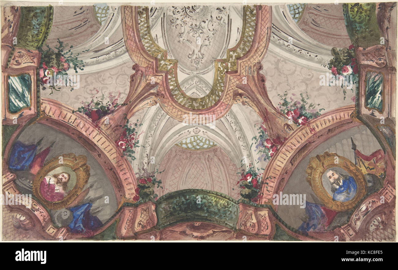 Design for a Painted Ceiling, Anonymous, Italian, 19th century, 1800 ...